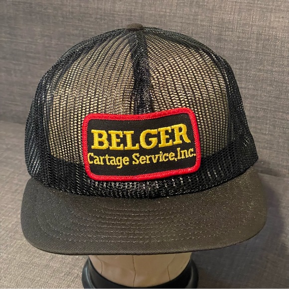 Accessories | Vtg Belger Cartage Usa Made Hat Patch All Mesh Trucker ...